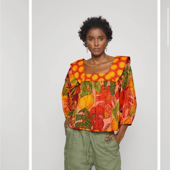FARM Rio | Tops | Farm Rio Square Neck Summer Dream Blouse | Poshmark
